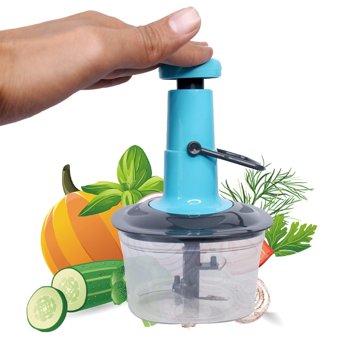 Wizme Hand Press Fruits and Vegetable Push Chopper Manual Hand Press ...