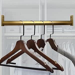 Amazon.com: Modmetal Heavy Duty Gold Closet Rod,Silent & Anti-Slip ...