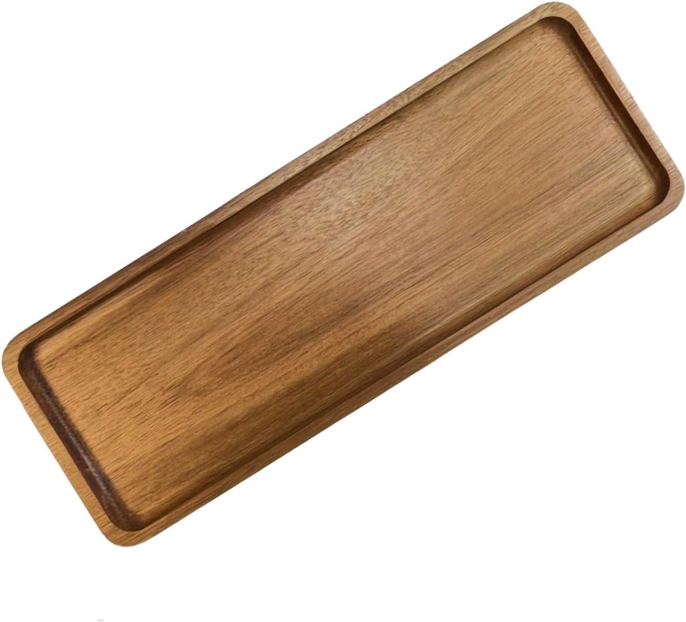 DXPETA Small Rectangular Wooden Tray, Solid Walnut, Brown, 29x10.8x1 ...