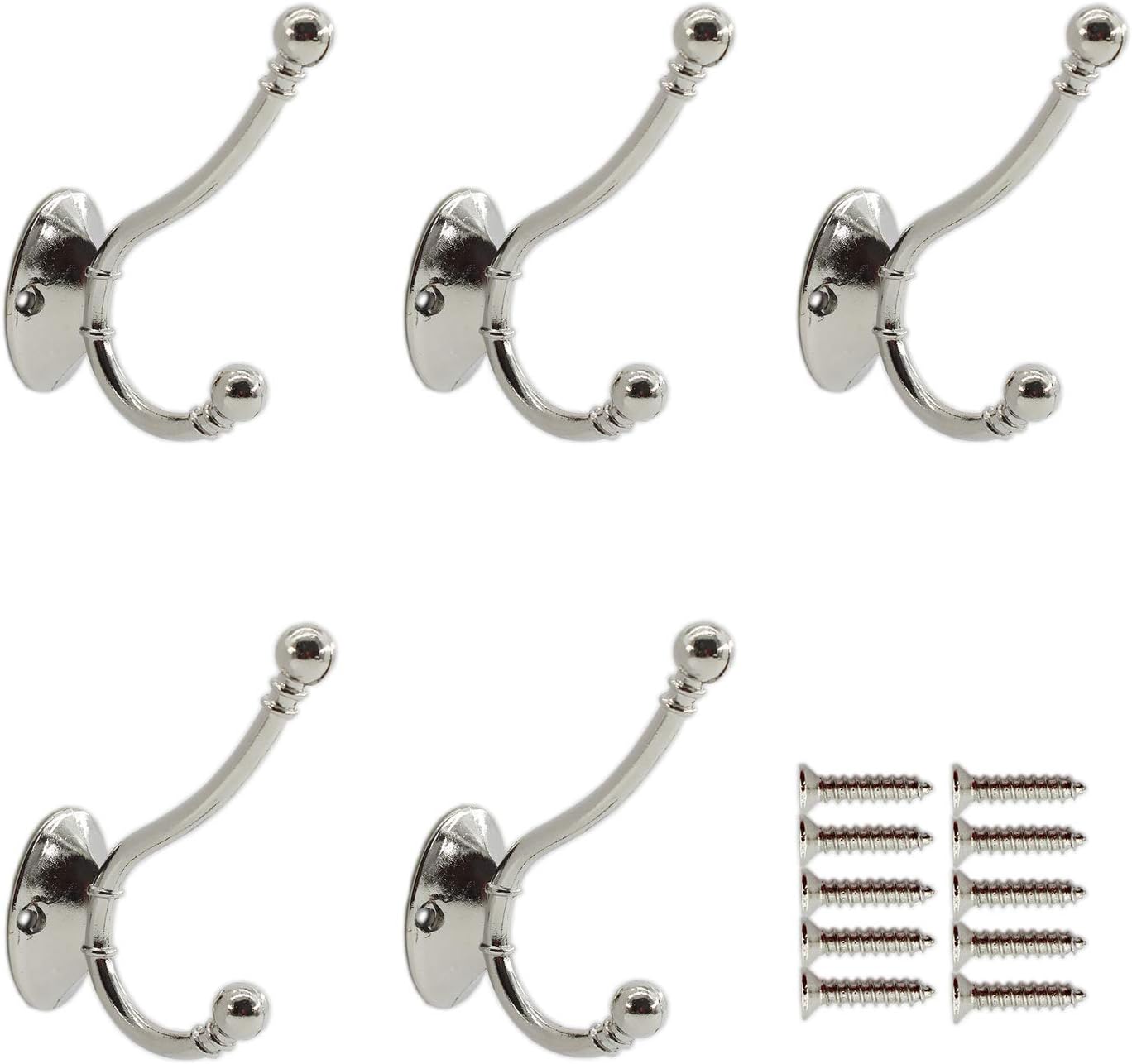 Amazon.com: Amazon Basics Wall Mounted Contemporary Metal Dual Coat ...