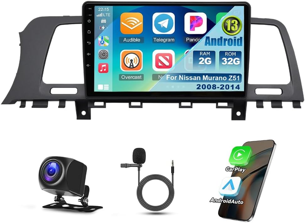 Amazon.com: 4G+64G Android Double Din Car Stereo for Nissan Murano Z51 ...