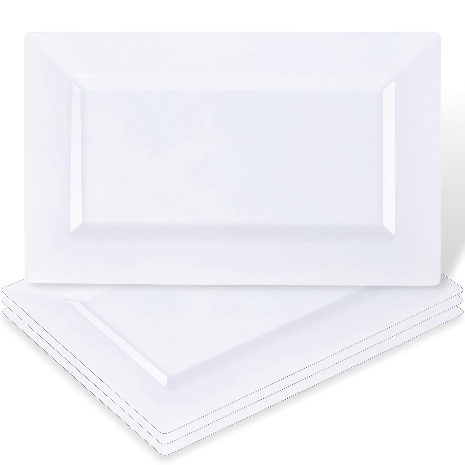 Amazon.com: Blue Sky White Rectangle Tray - 14" x 8.5" (Pack of 4 ...