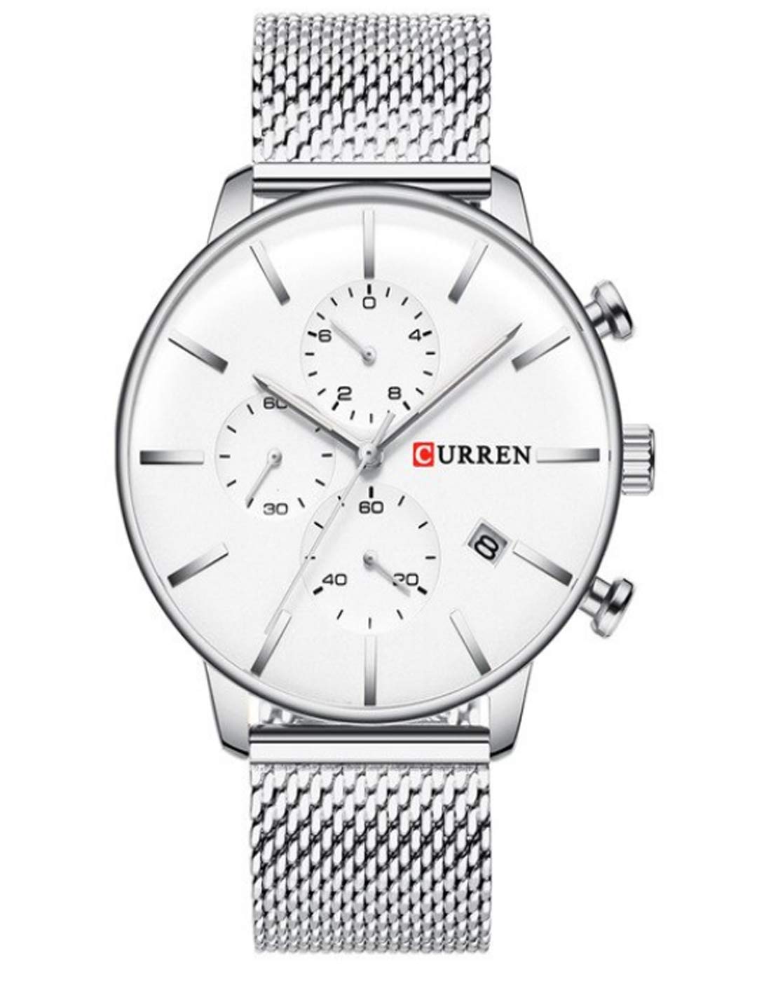 Curren Quartz Chronograph Analogue White Men Wrist Watch CR-8339-White ...