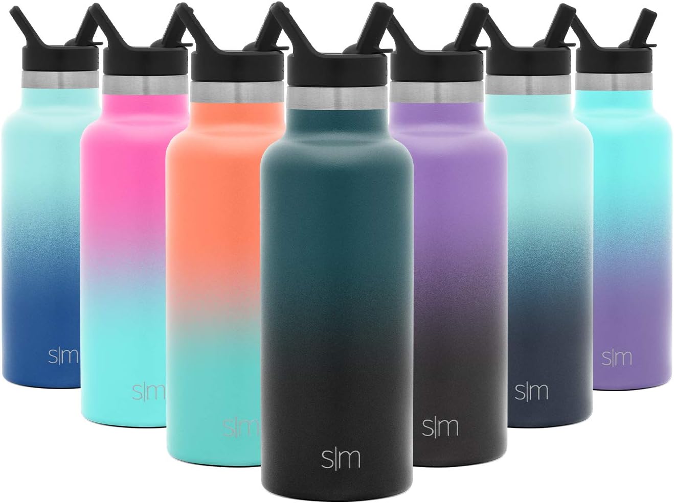 Amazon.com: Simple Modern Water Bottle with Narrow Mouth Straw Lid ...