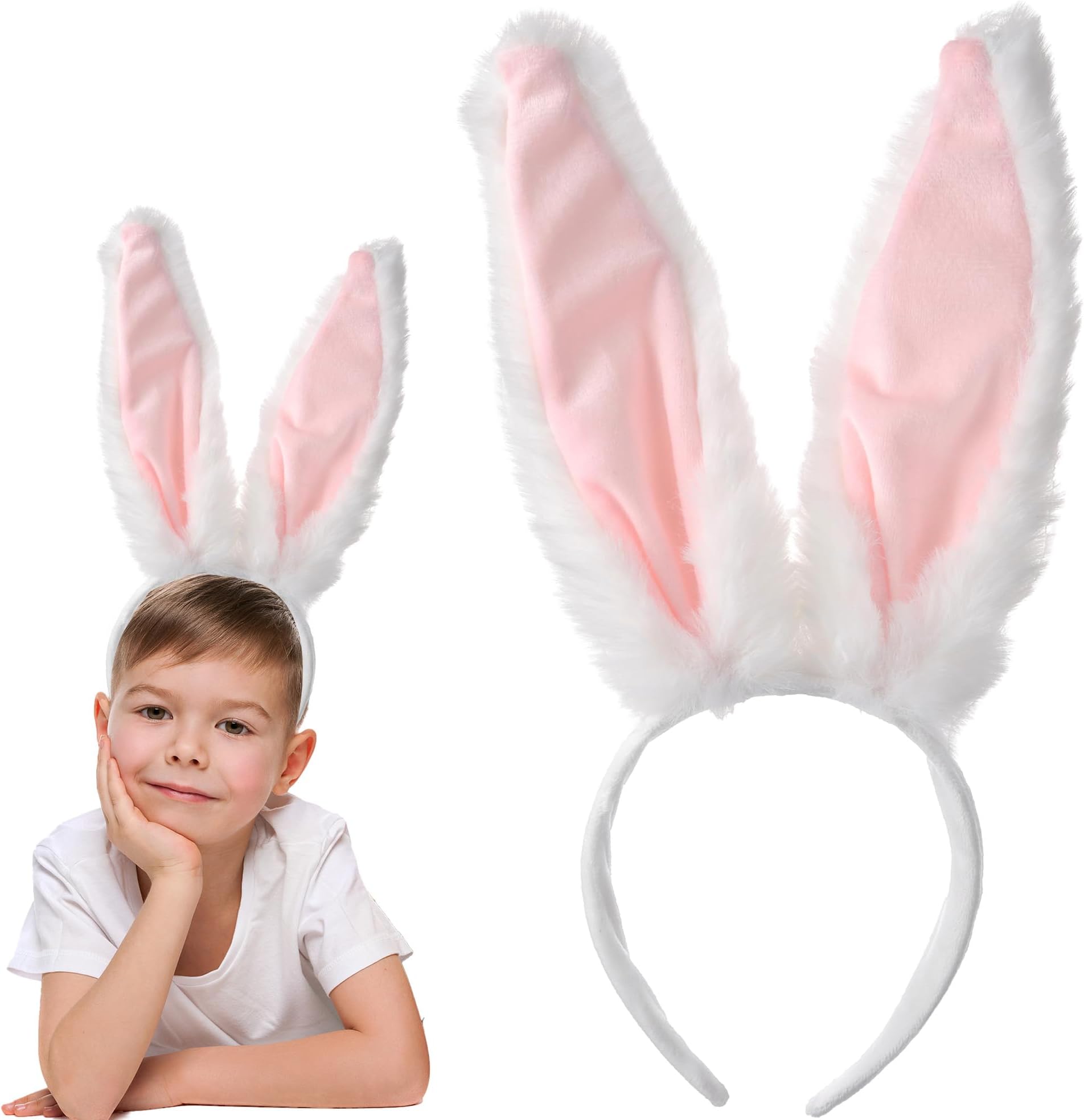 Amazon.com: Soft-Touch Bunny Ears (white & pink) Party Accessory (1 ...