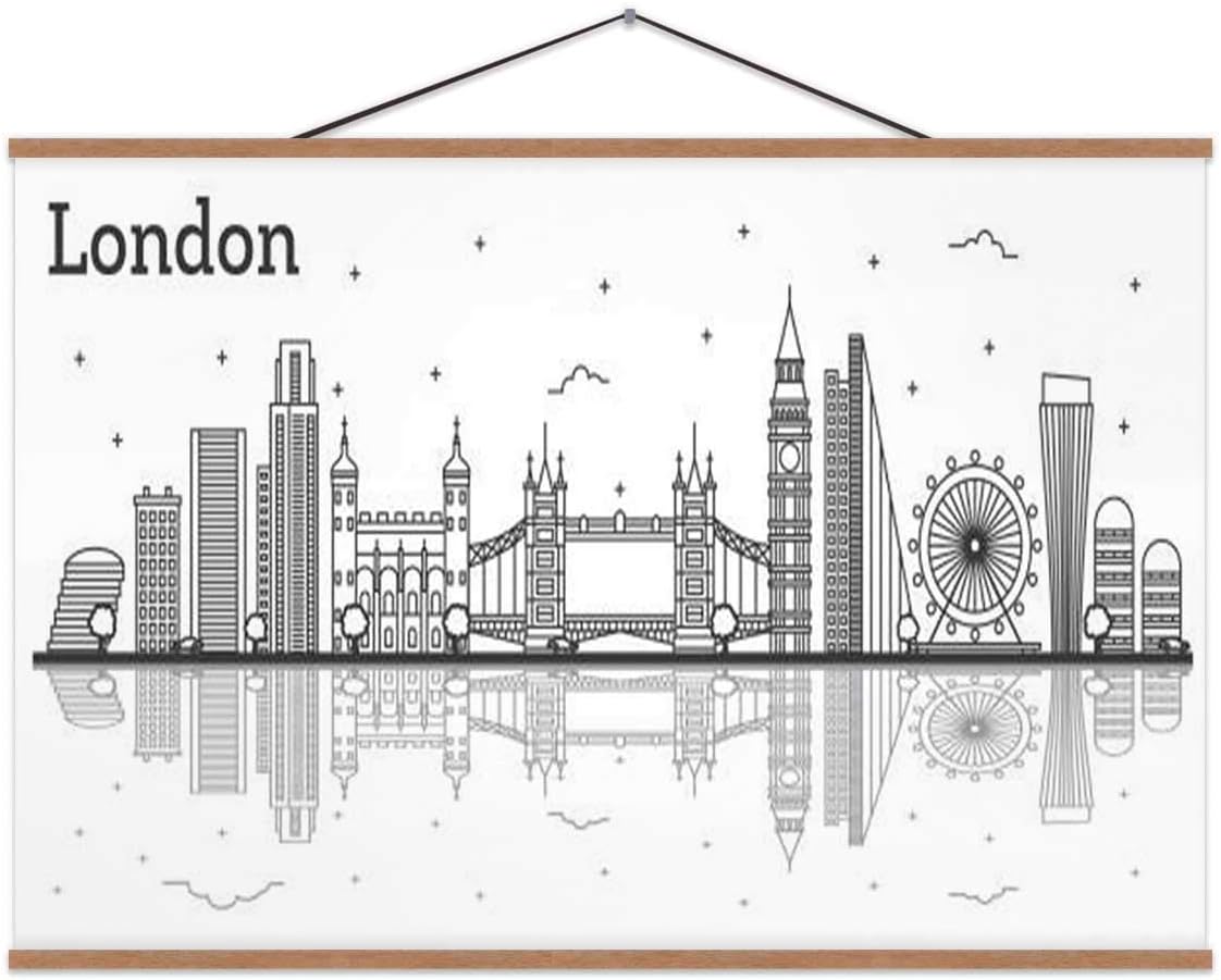 Amazon.com: TinYida Outline London England City with Modern Buildings ...