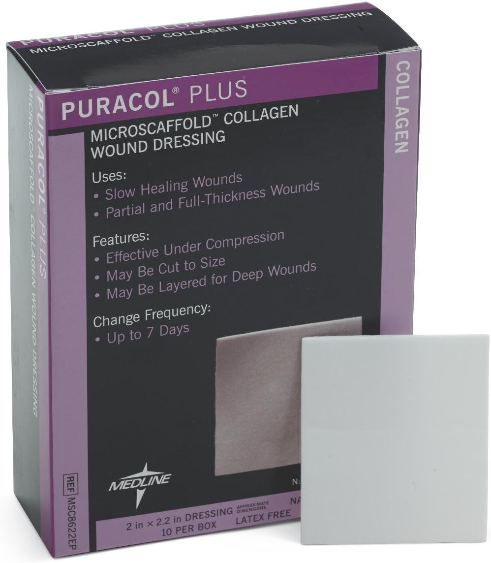 Amazon.com: Medline Puracol Plus AG+ Collagen Wound Dressings with ...