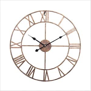 Large Outdoor Garden Wall Clock 50cm Copper Red Iron Clock with Big ...