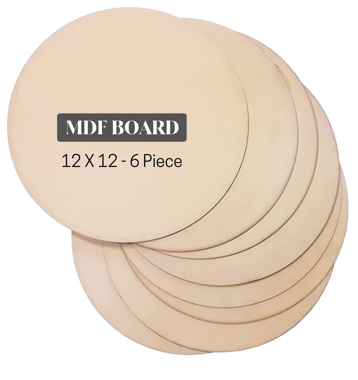 Woodcraft Original Wood MDF Round Sheets 12 Inch - 6 Piece for Art and ...