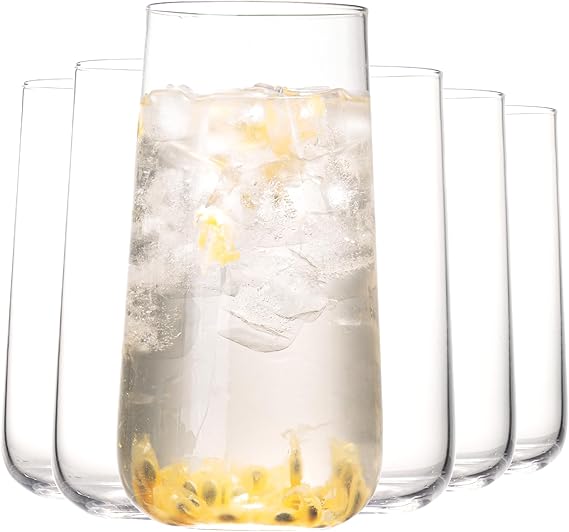 Amazon.com | Wlasss Water Glasses Set of 6, 17.5oz Large Drinking ...
