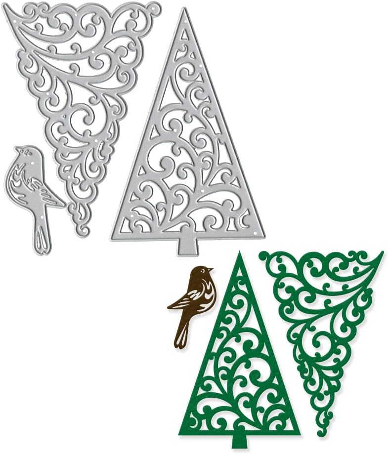 Amazon.com: Metal 2pcs Christmas Tree Die Cuts for Card Making ...