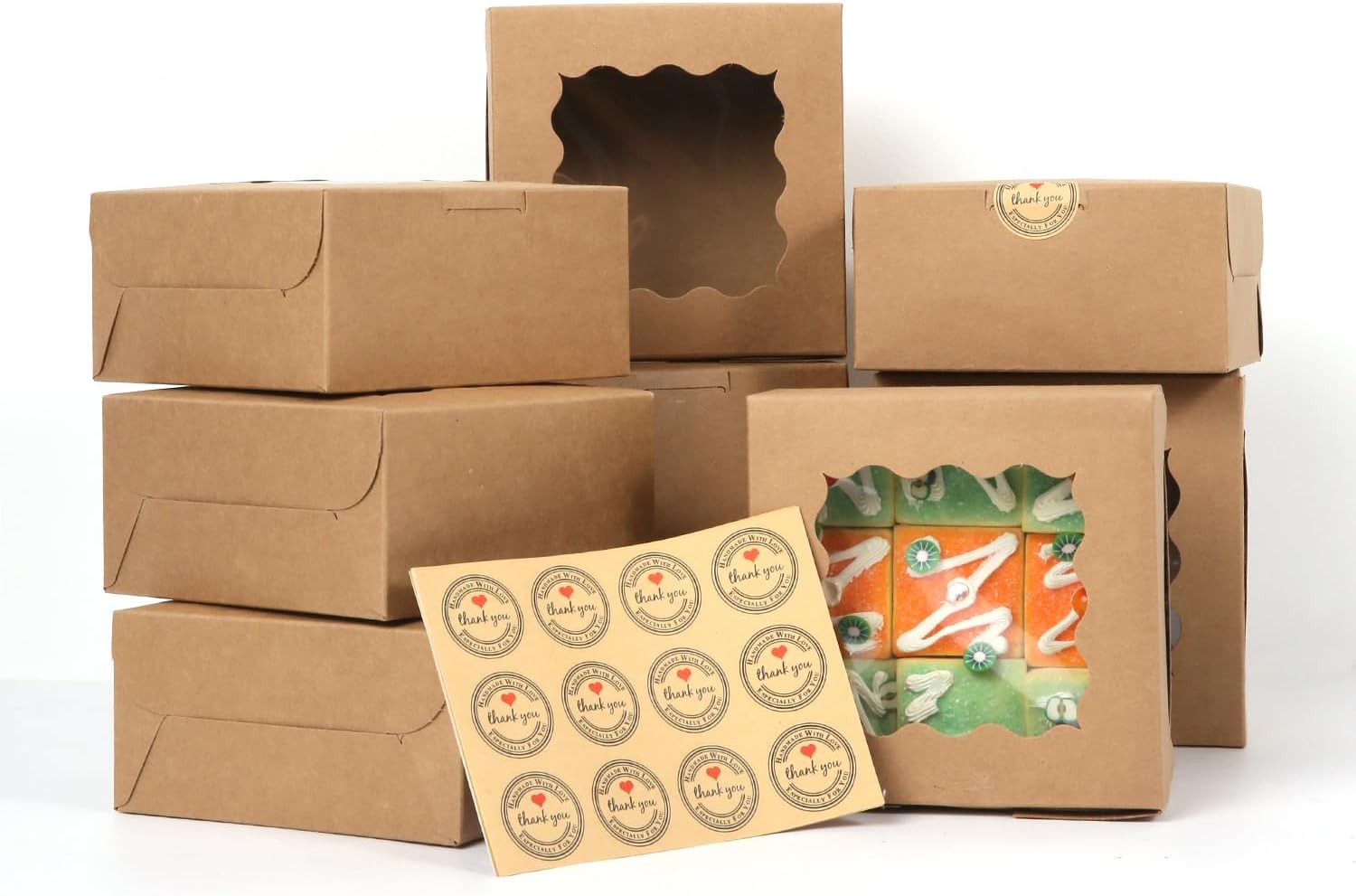 Amazon.com: PFAMKEER 36 pcs 6x6x3 Inches Small Cake Box with Window ...