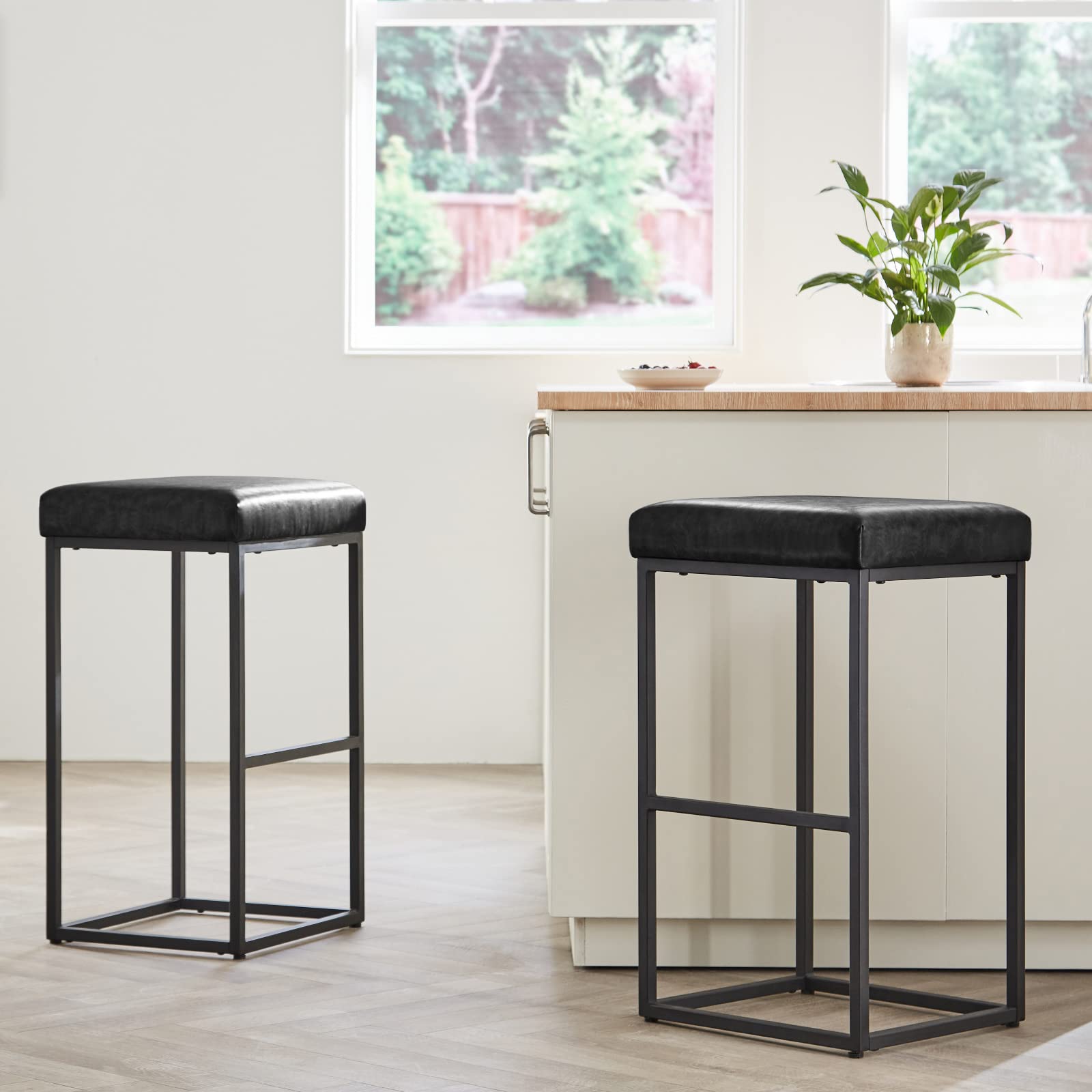 YOUDENOVA 30" Bar Stools Counter Height Set of 2, Modern High Bar ...