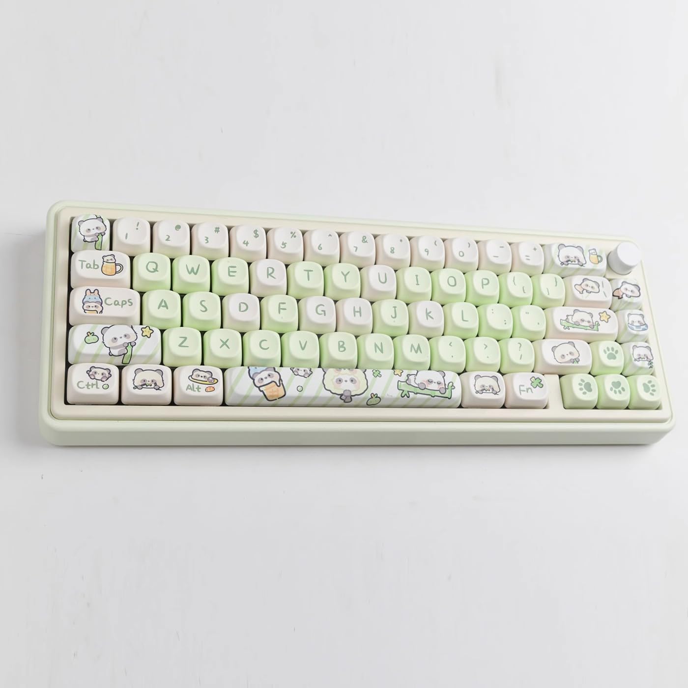 Amazon.com: MoUnw Milk Green Panda Keycaps Panda Cute MOA Height Square ...