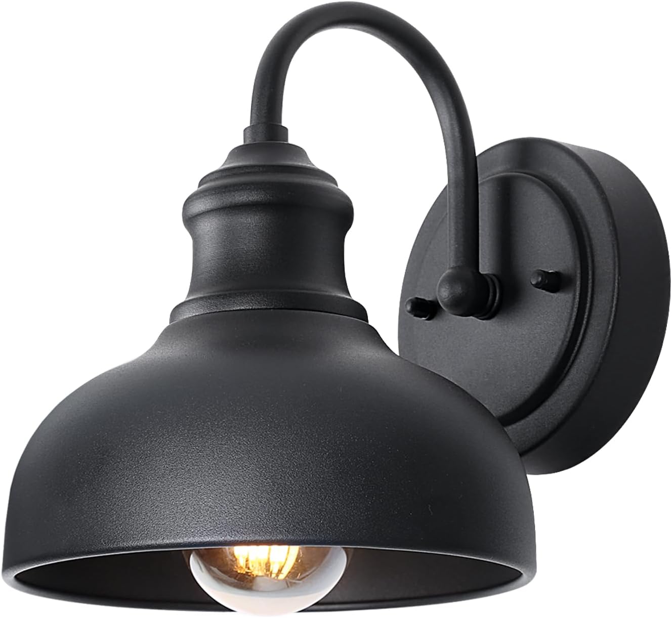 INNOSPARX 7in Dome Outdoor Barn Light Matte Black Exterior Gooseneck ...