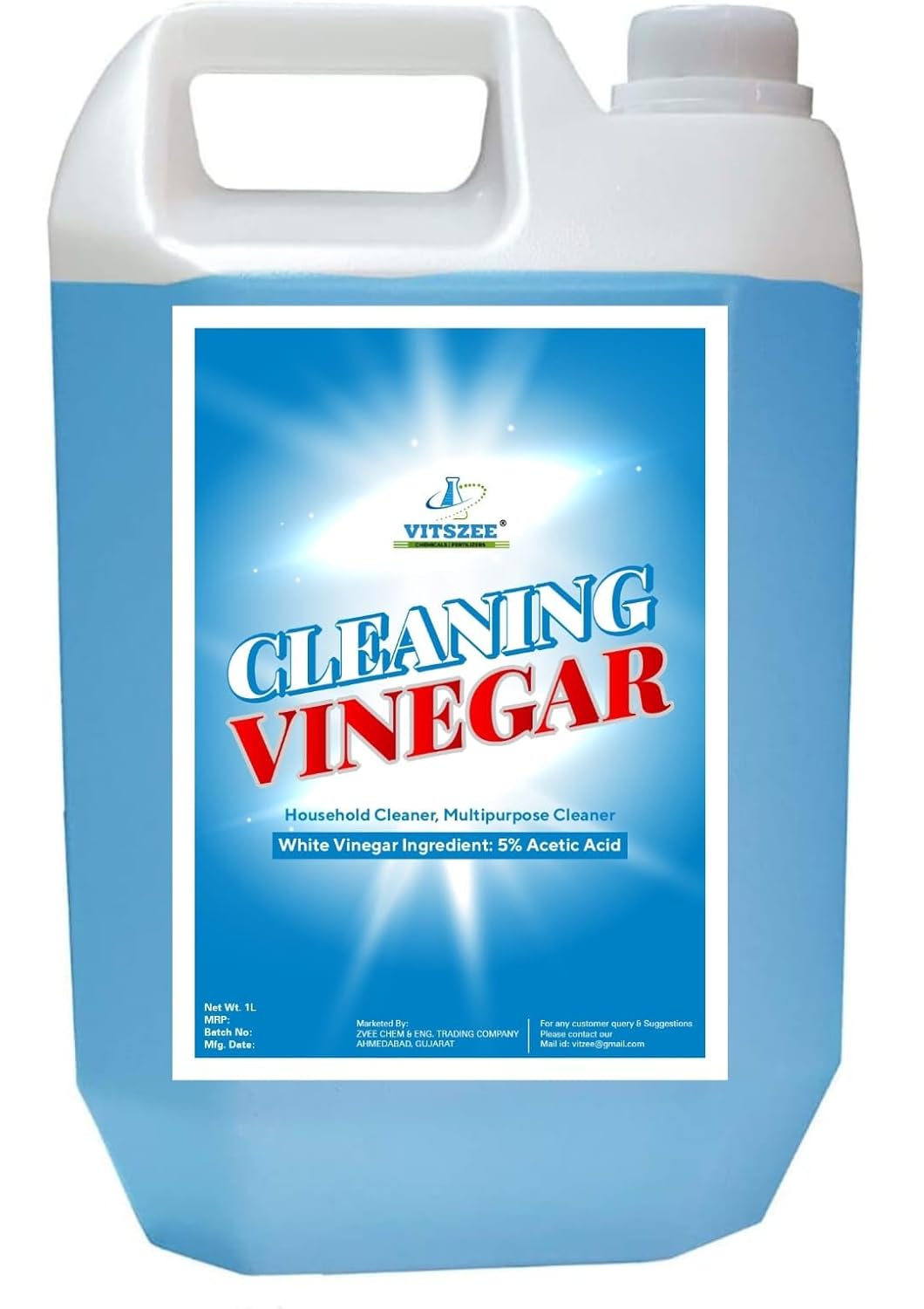 VITSZEE Cleaning Vinegar 1L | Blue cleaning houserhold cleaner ...