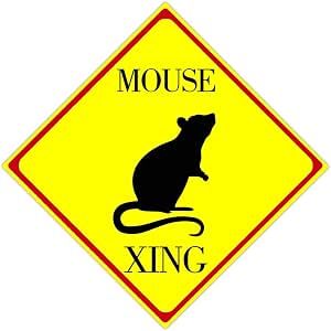 Amazon.com: Warning Mouse Crossing Xing Metal Tin Sign Beware of ...