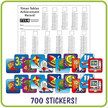 Times Tables Progress Chart and Reward Stickers: Amazon.co.uk: Office ...
