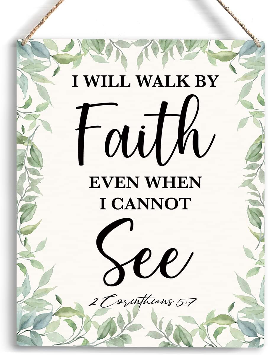 Amazon.com : Inspirational Wall Art Christian Gifts I Will Walk By ...