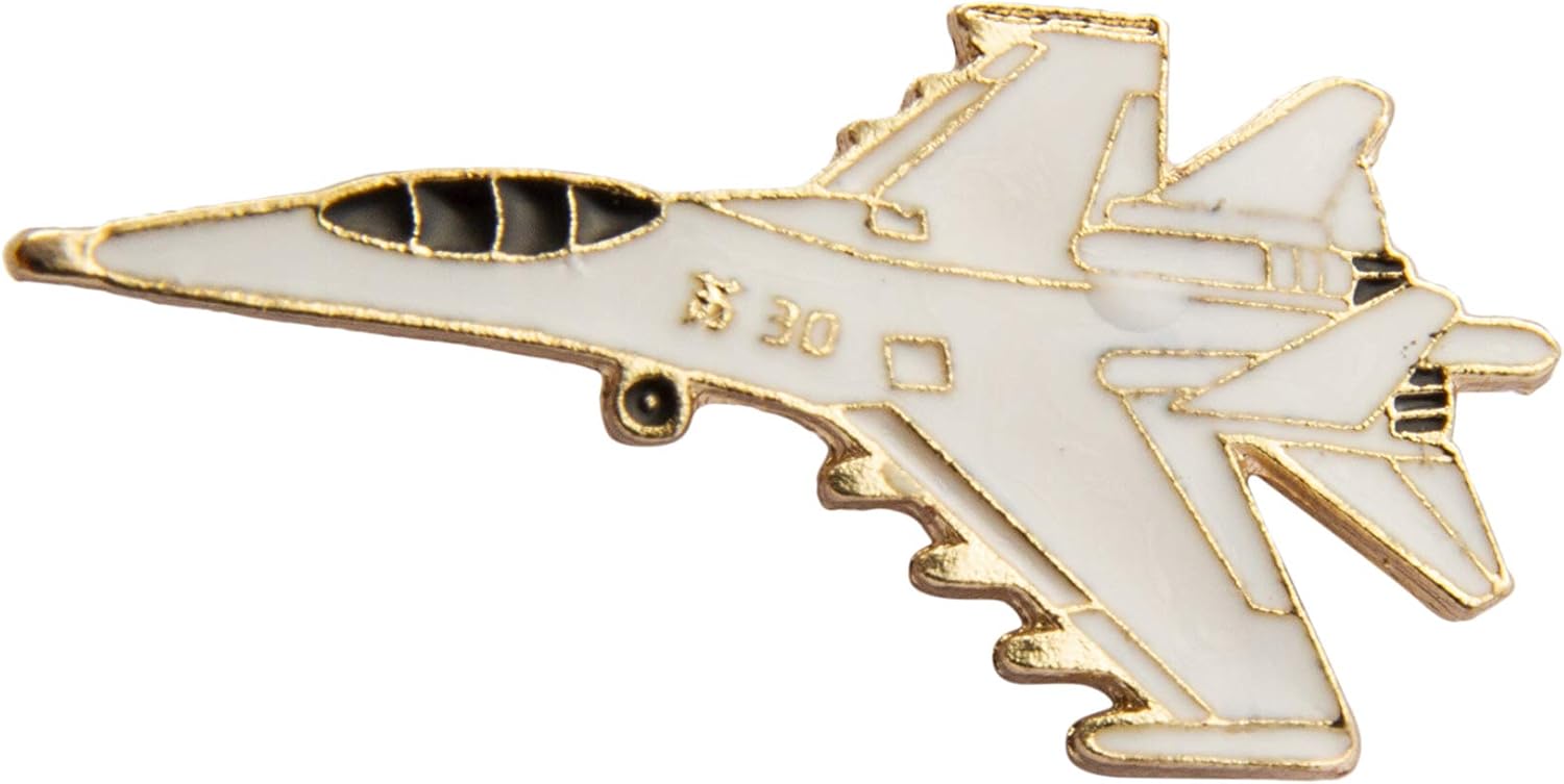 Amazon.com: A N KINGPiiN White Fighter Jet Airplane Lapel Pin Badge ...
