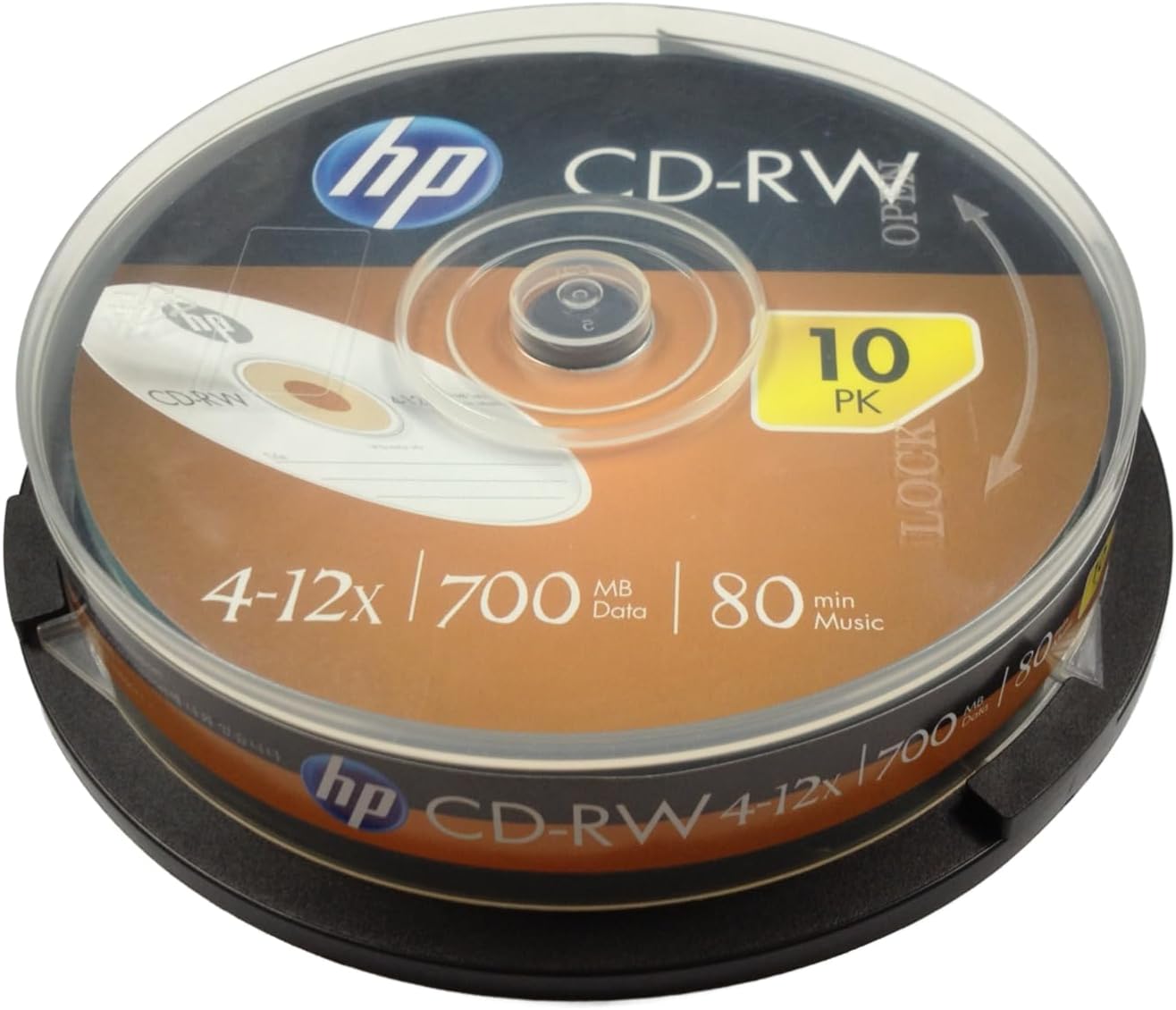 HP CD-RW 700MB Premium Rewritable Blank Compact Disc Cake Box 4x-12x ...