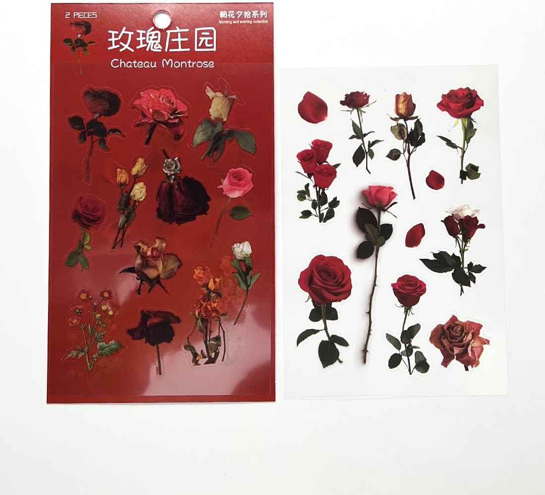 Amazon.com: Red Rose Stickers - 6 Sheets : Arts, Crafts & Sewing