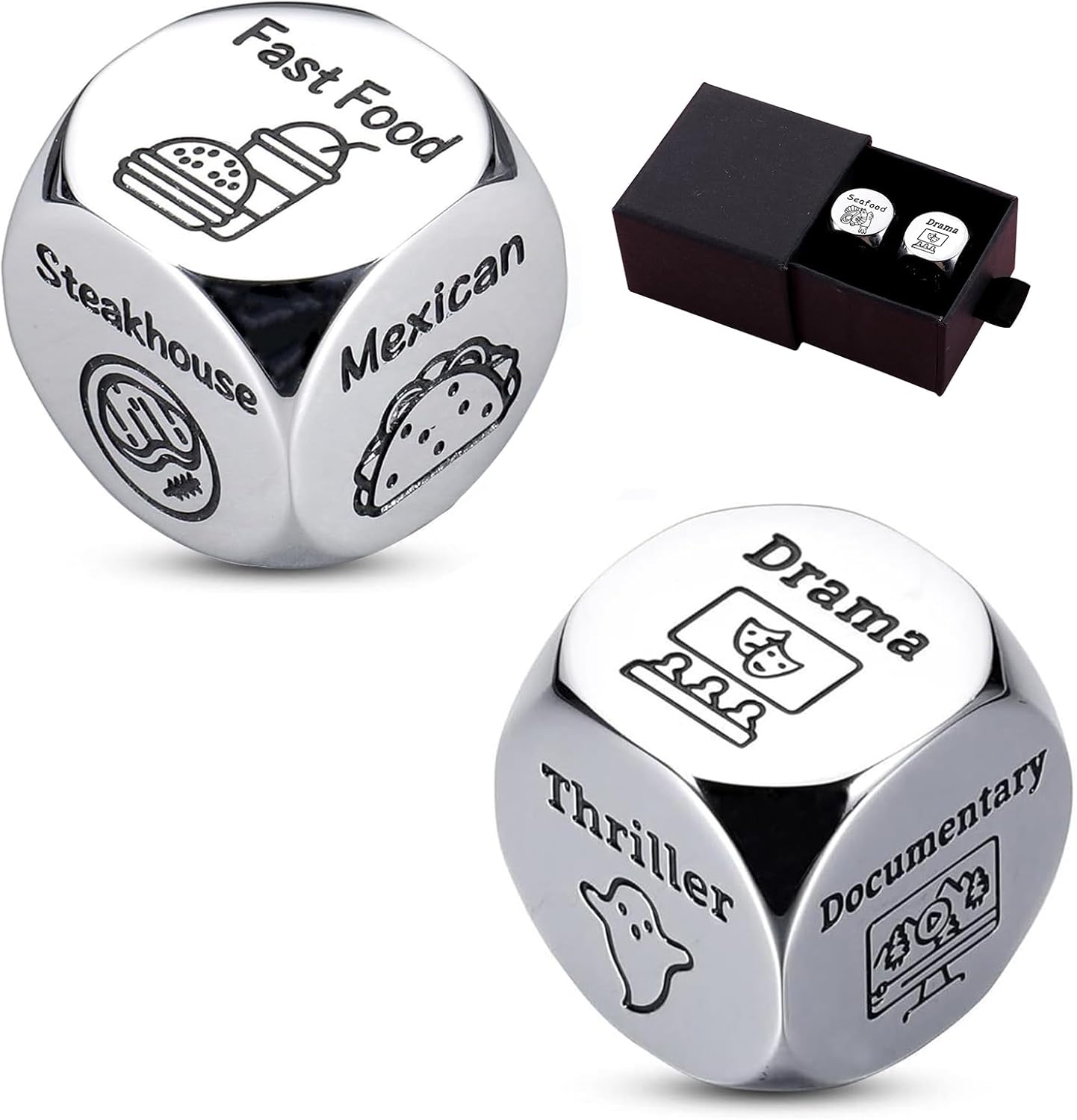 Amazon.com: Chemlliy 2 PCS Food Dice Game Food Movie Decision Dice,Date ...