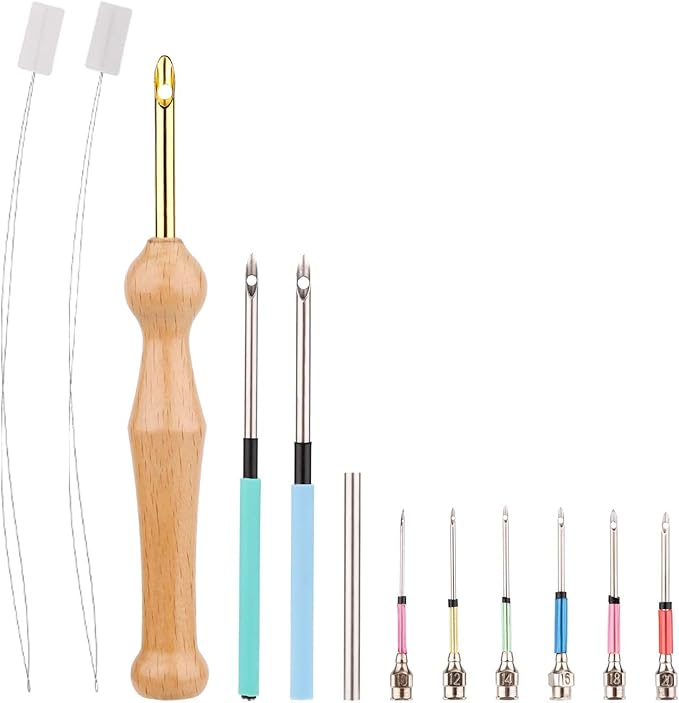 Amazon.com: Punch Needle Kit, Embroidery Punch Adjustable Needle Kit ...