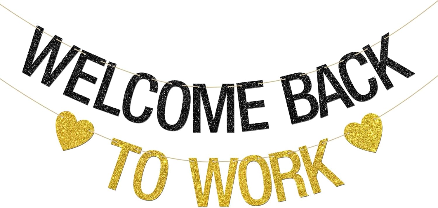 Amazon.com: Welcome Back to Work Banner, Work Anniversary Party Hanging ...