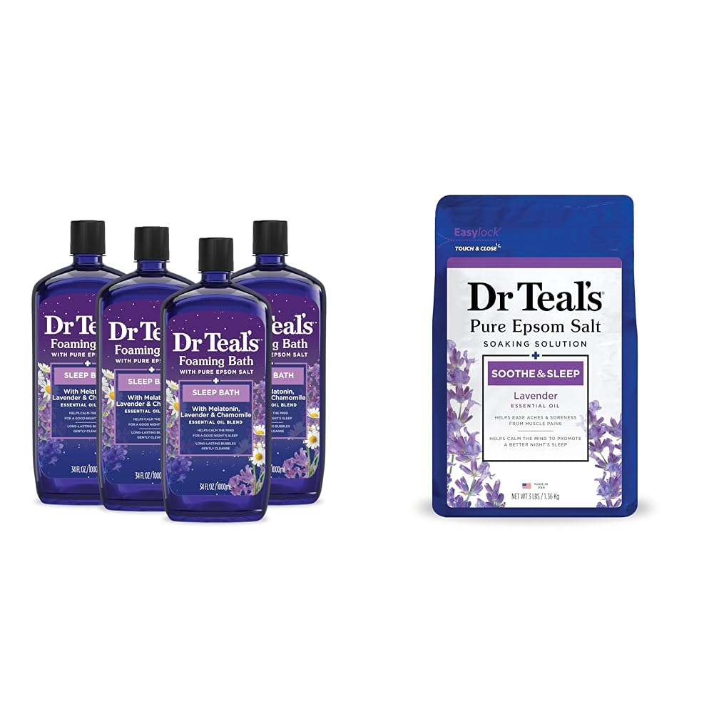 Amazon.com : Dr Teal's Foaming Bath with Pure Epsom Salt, Sleep Blend with Melatonin & Epsom ...