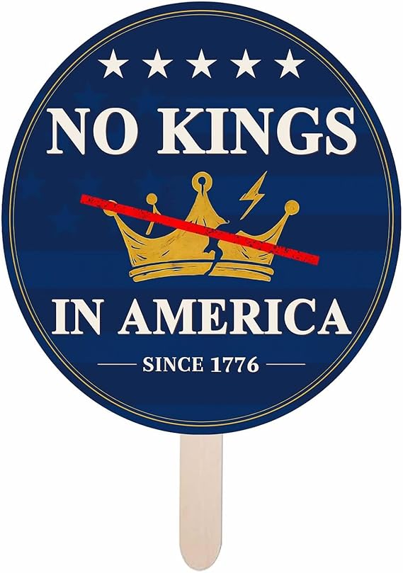Amazon.com: No Kings In America Sign with Stick – 12" Single-Sided ...