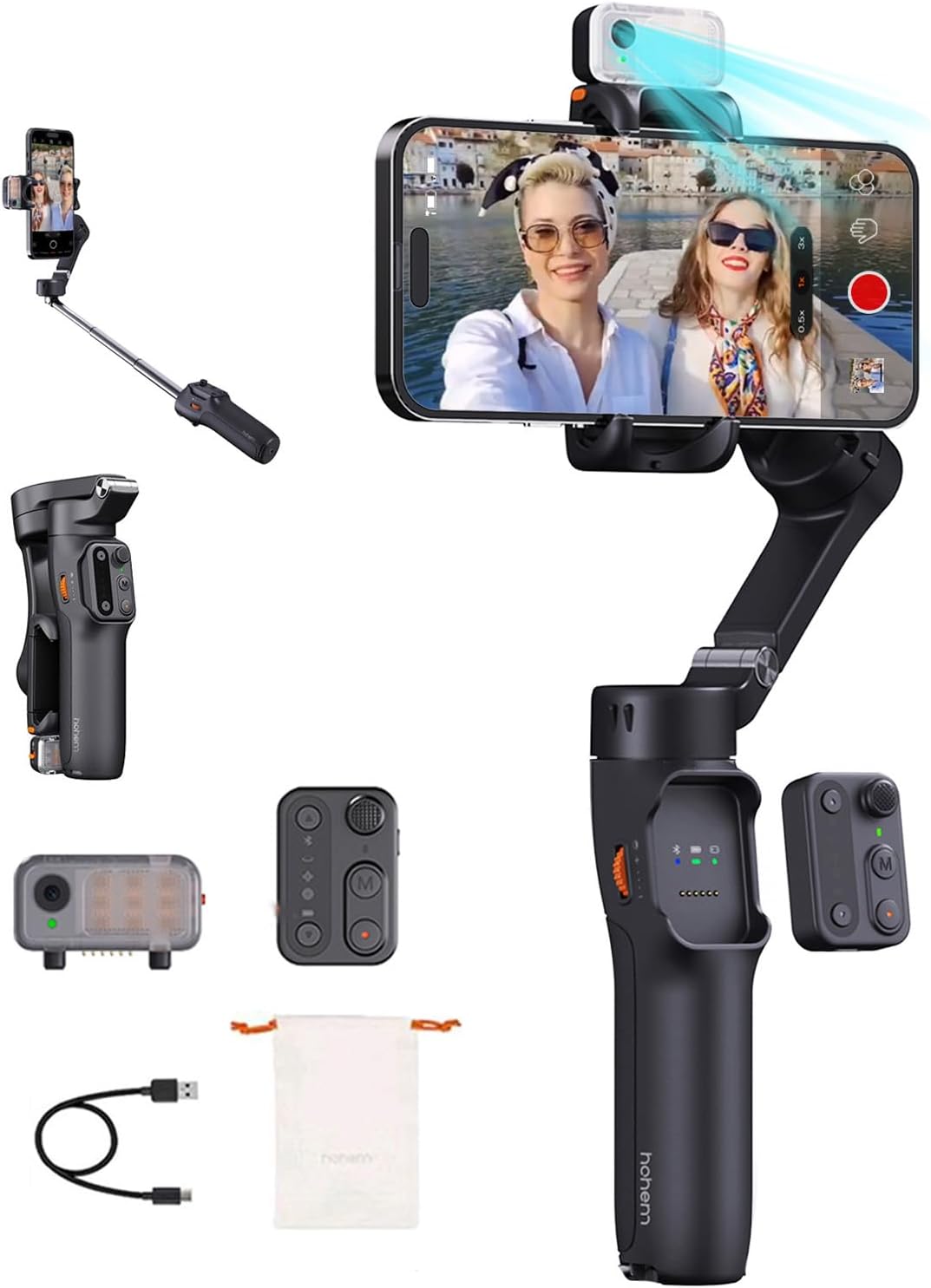 Amazon.com: hohem iSteady V3 Gimbal Stabilizer for iPhone, Magnetic AI ...