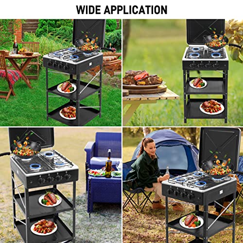 forimo Propane Gas Stove 4 Burner Propane Burner with Support Leg Stand ...