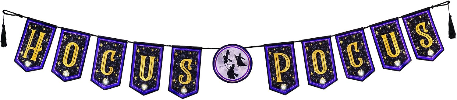 Amazon.com: Spirit Halloween Light-Up Hocus Pocus Banner - Disney ...