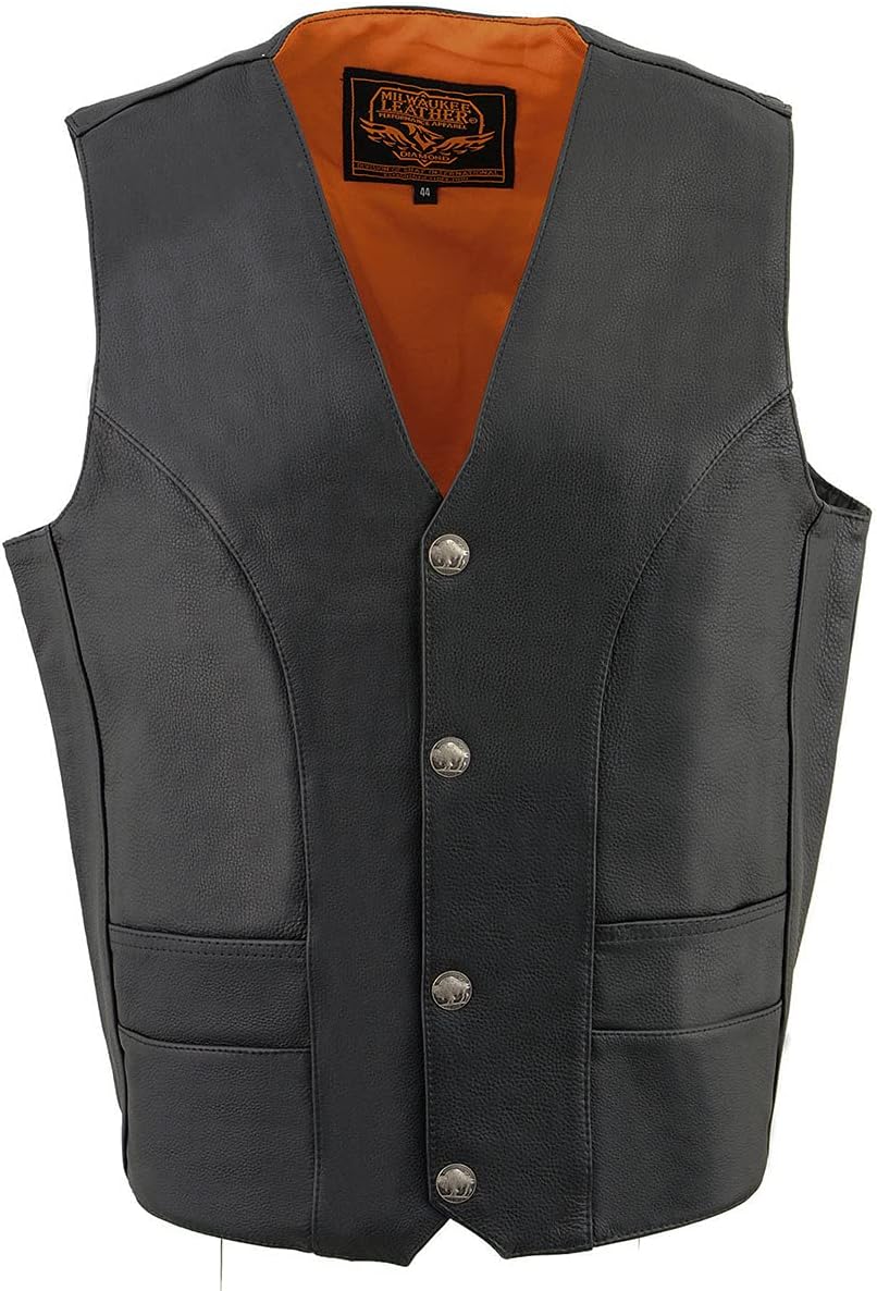 Amazon.com: Milwaukee Leather Men's Premium Leather Western Style V ...