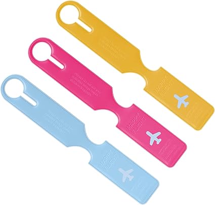 Flintronic 3 PCS Luggage Tags, Silicone Baggage Labels, Suitcase ID Tag ...