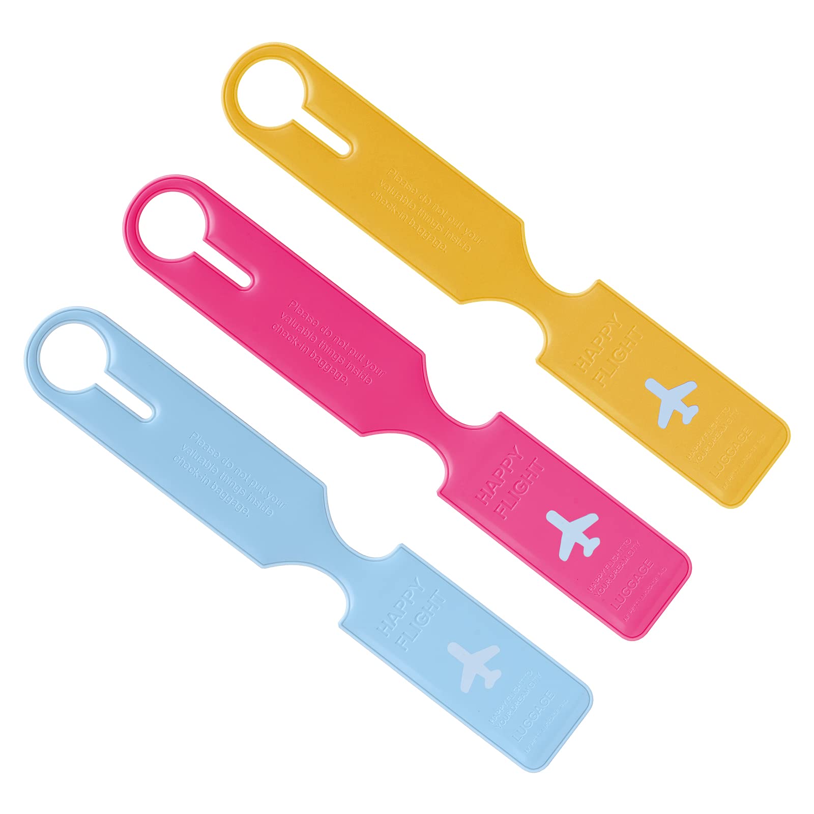 Flintronic 3 PCS Luggage Tags, Silicone Baggage Labels, Suitcase ID Tag ...
