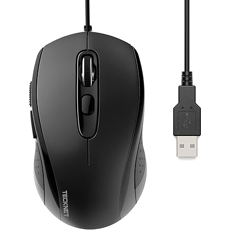 AmazonBasics 3-Button USB Wired Mouse Black