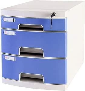 3 Layer Lockable Desktop File Cabinet A4 Office Storage Box for File ...