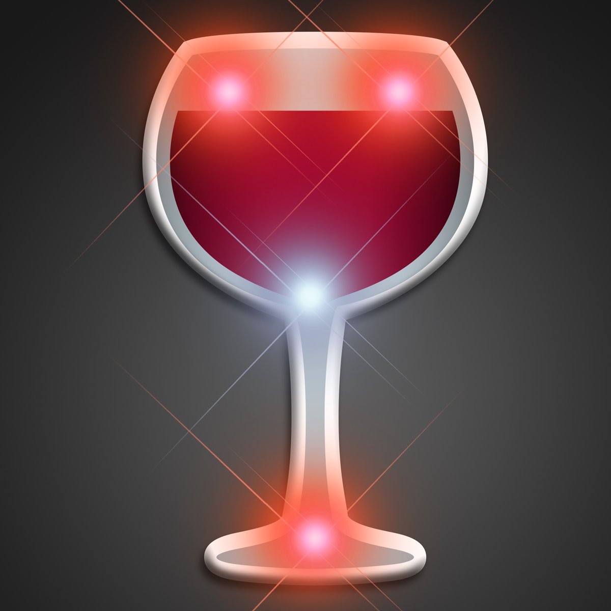 Amazon.com: Light Up Wine Glass Flashing Blinking LED Body Light Lapel ...