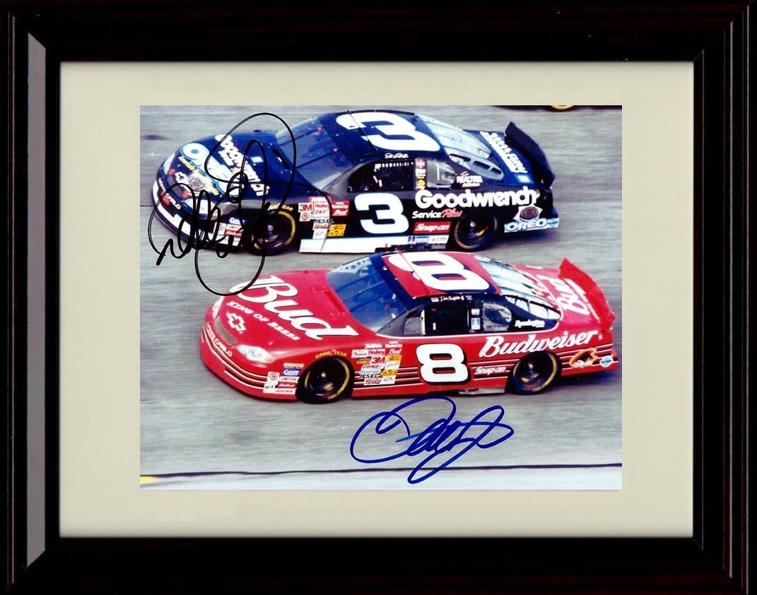 Amazon.com: Framed Dale Jr. #8 and Dale Earnhardt #3 - Side by Side ...