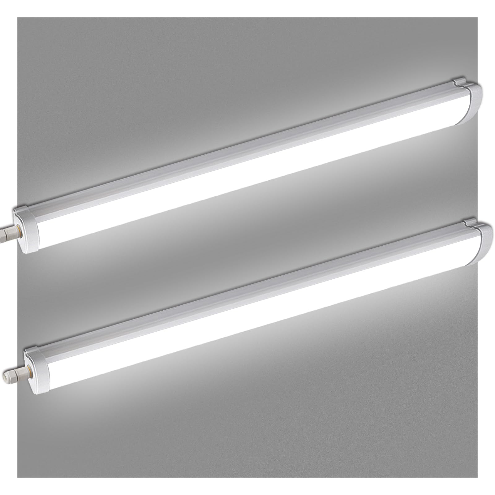 muzha 2 Packs IP65 LED Waterproof Lights，LED Batten Light， 4FT 40W ...