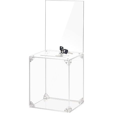 Amazon.com: MaxGear Acrylic Donation Box, 9.8" x 9.8" x 9.8" Large ...