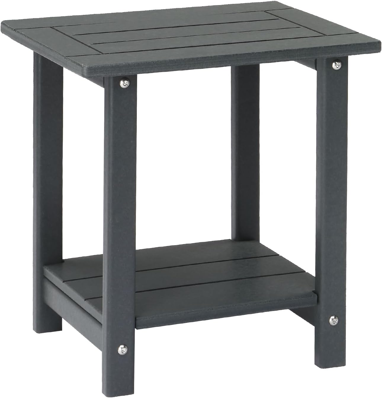 Amazon.com: UDeuxff Adirondack Square Outdoor Side Table,2-Tier Storage ...