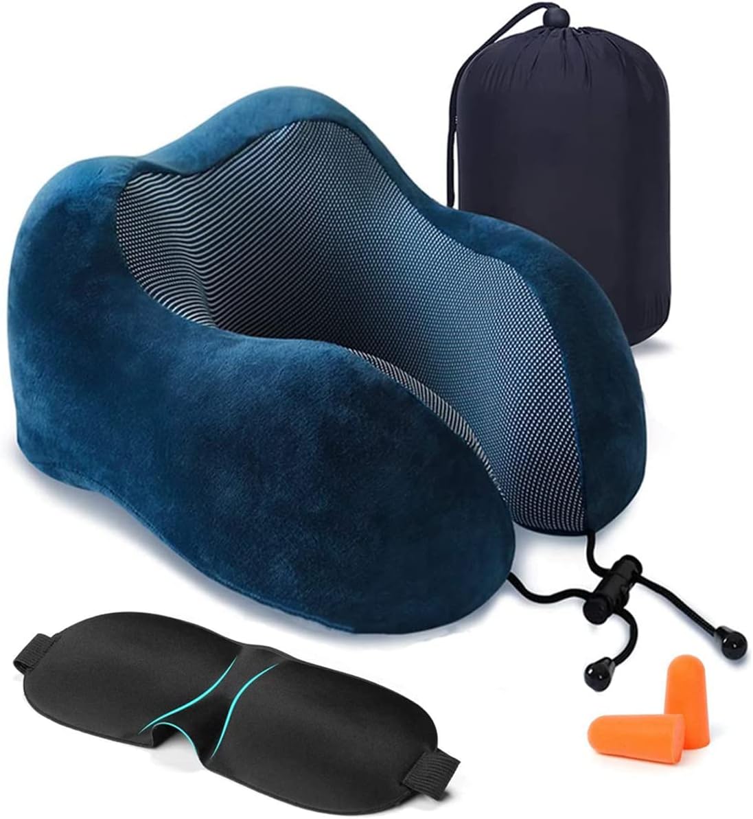 Angju Travel Pillow Memory Foam Neck Pillow, Comfortable & Breathable ...