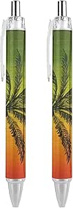 Amazon.com: Hawaiian Palm Trees Retractable Ballpoint Pen Blue Ink Ball ...