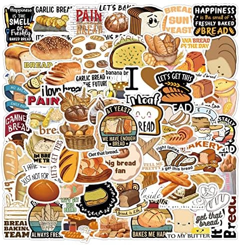 Bread Stickers 61pcs Cartoon Cute Food Decals Aesthetic Waterproof ...
