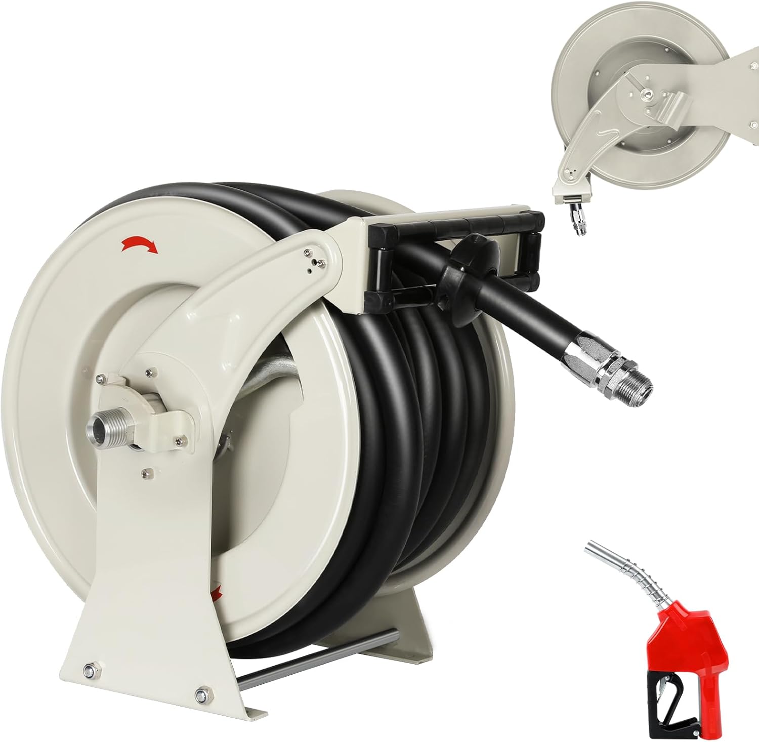 Amazon.com: 1 Inch Fuel Hose Reel 50ft Retractable Heavy Duty Hose Reel ...