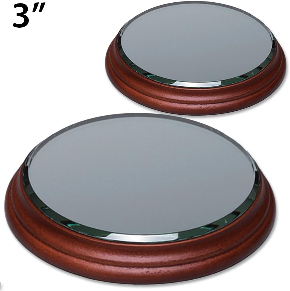 Amazon.com: Wooden Display Stand Base with Mirrored Surface Top - Set ...