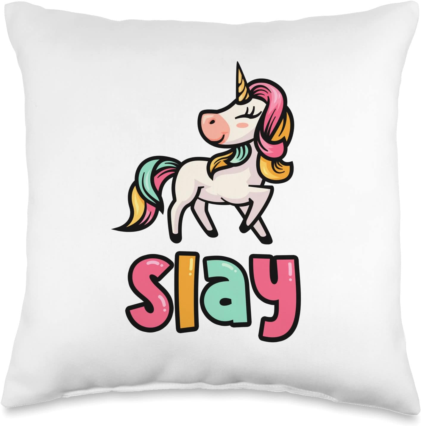 Amazon.com: Cute & Funny Cartoon Slay Unicorn - Yass Queen Slay Unicorn ...